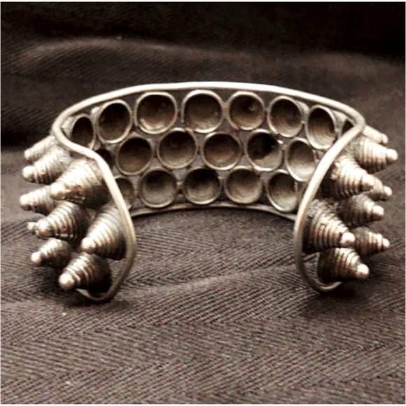 Vintage | Accessories | Antique Unisex Chinese Silver Spiked Cuff ...